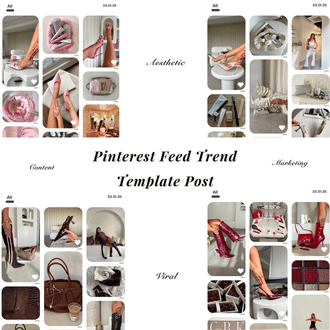 Editable Pinterest Grid Instagram Feed Post Trend for Brands and ...