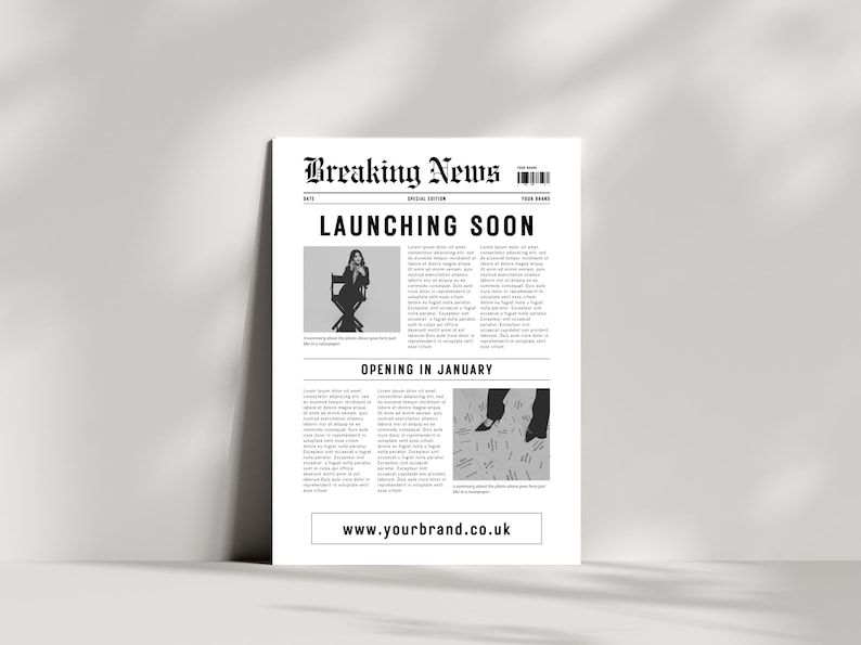 Editable Canva Business Newspaper Template, A4 SINGLE PAGE Newspaper ...