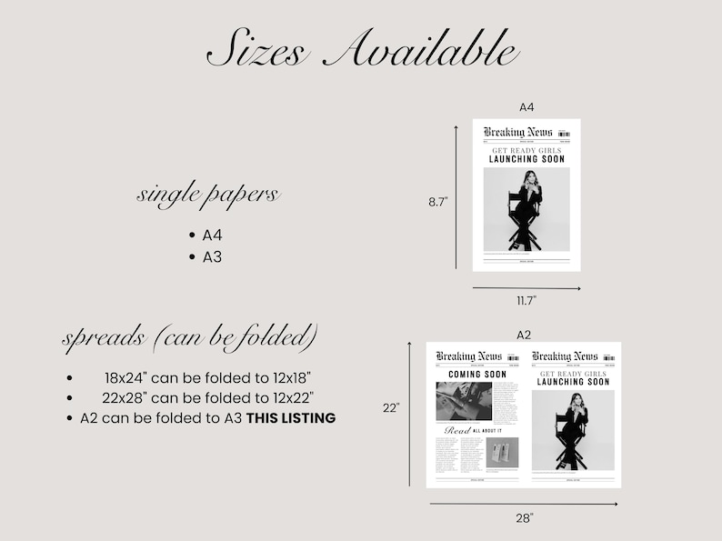 Editable Canva Business Newspaper Template, A3 SPREAD Newspaper New ...