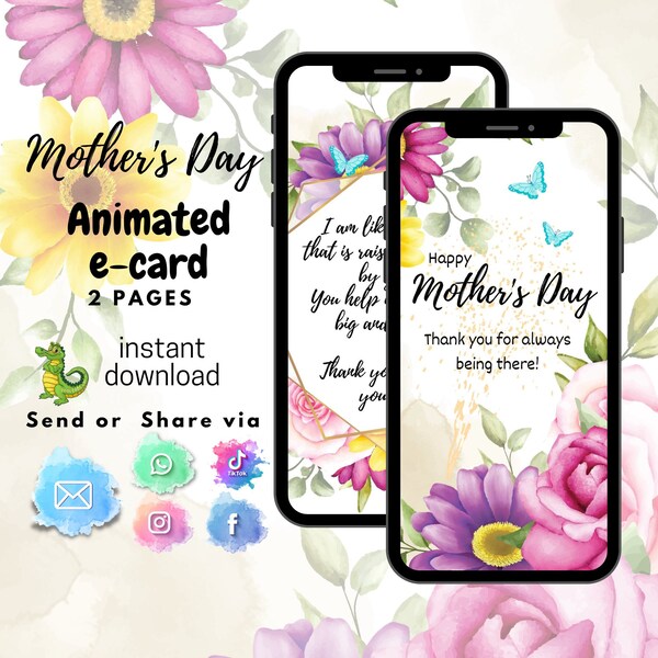 Mothers Day Animated Card - Etsy