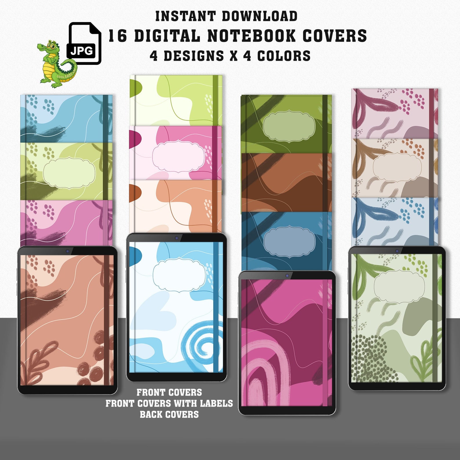 16 Digital Notebook-journal-planner Covers-abstract BOHO Style - Etsy