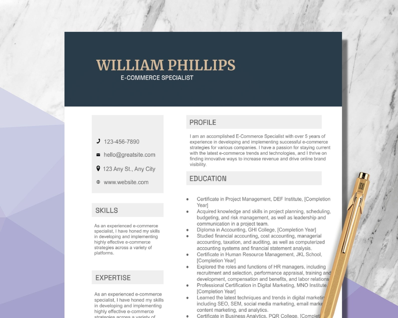 CV Template UK Resume Template Resume Template Word - Etsy