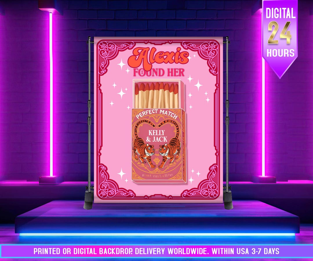 Her Perfect Match Bachelorette Backdrop, Match Made in Heaven Bach ...