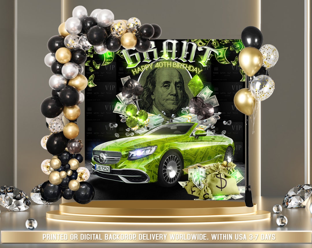 Money Backdrop| Dollar Bill Banner| Cash Birthday Backdrop| Cash ...