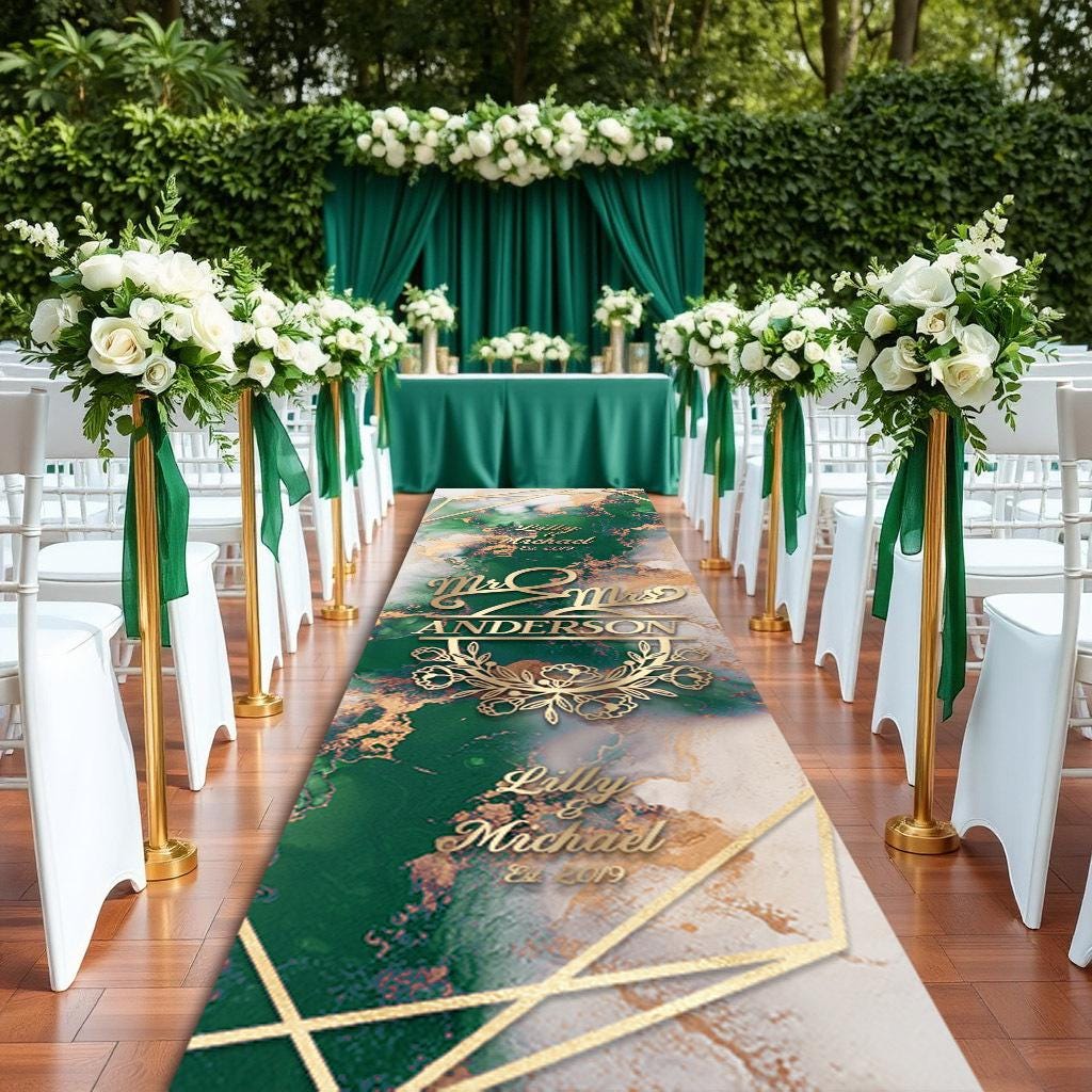 Emerald Wedding Aisle Runner, Custom Aisle Runner, Aisle Runner ...