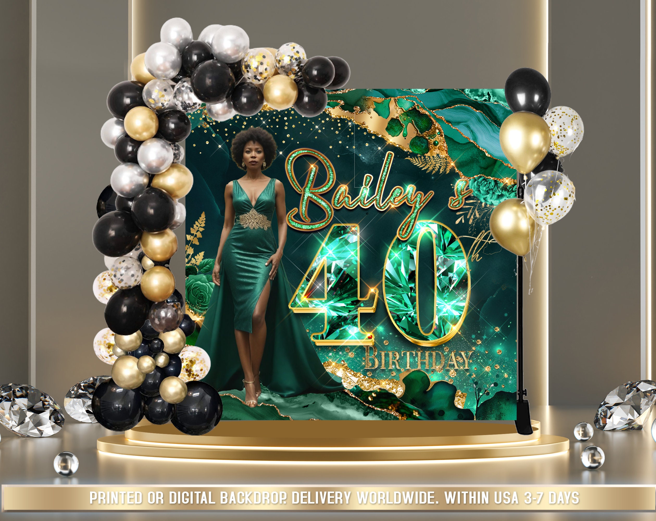 Emerald Agate Birthday Backdrop Emerald Marble Background Emerald ...