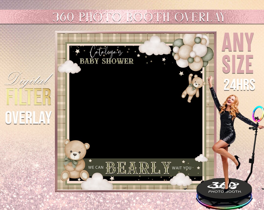 Bear Photo Booth, We Can Bearly Wait Template, Bear Baby Shower Photo ...