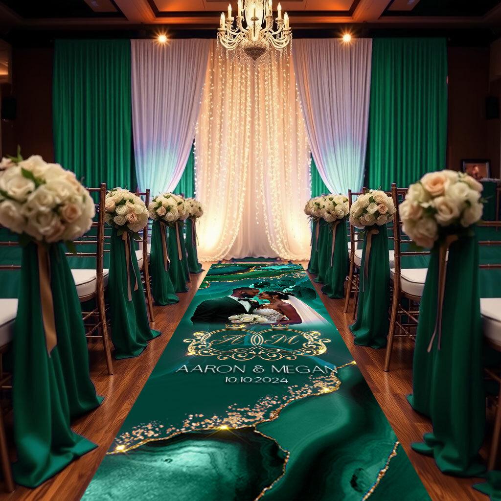 Emerald Wedding Aisle Runner, Custom Aisle Runner, Aisle Runner ...