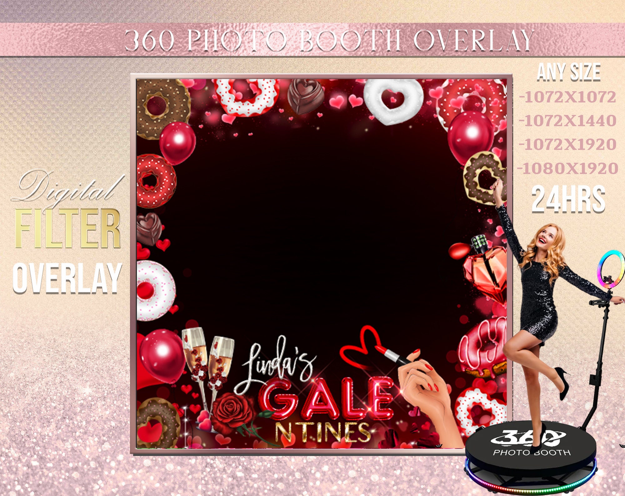 ANY SIZE Valentines Day Prom 360 Photo Booth Template,love Photo Booth ...
