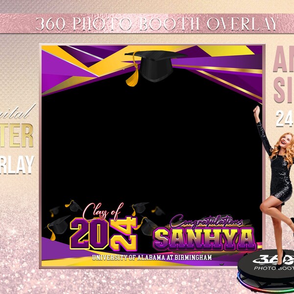 Purple Graduation Photo Booth Template - Etsy