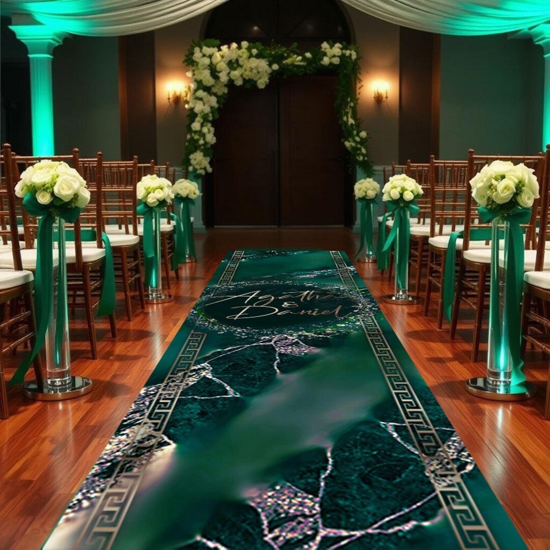 Emerald Wedding Aisle Runner, Custom Aisle Runner, Aisle Runner ...