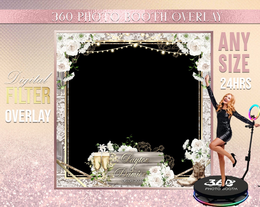 Rustic Wedding Photo Booth Photo Template, Rustic Wedding Overlay Photo ...