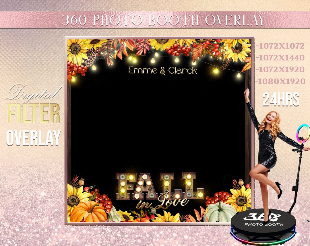 Fall in Love Photo Booth Photo Template Birthday Party Autumn Wedding ...