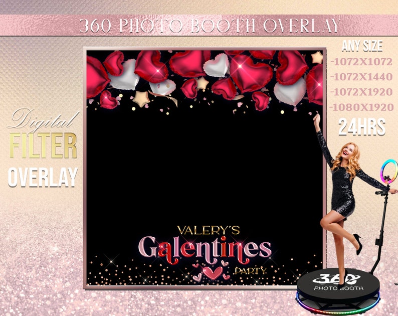 ANY SIZE Valentines Day Prom 360 Photo Booth Template,love Photo Booth ...
