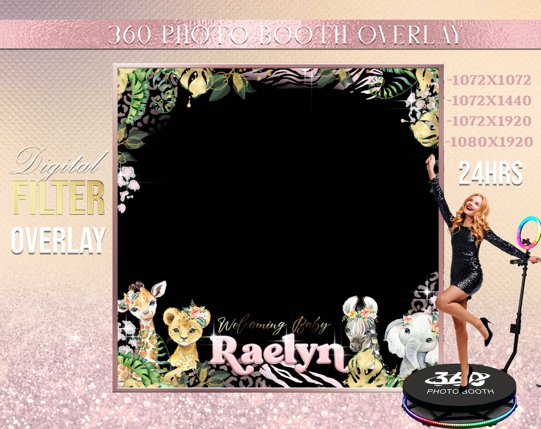 Tropical Photo Booth, Safari Photo Template Birthday Party, Jungle ...