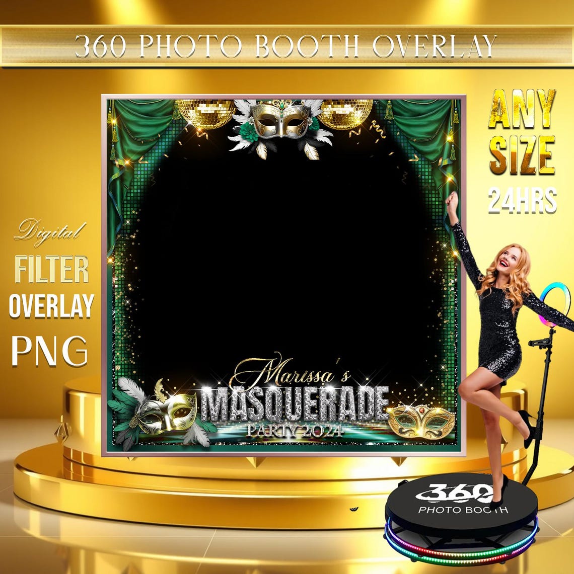 Masquerade Overlay, Carnival Overlay, 360 Booth Overlay,xmas Overlay ...