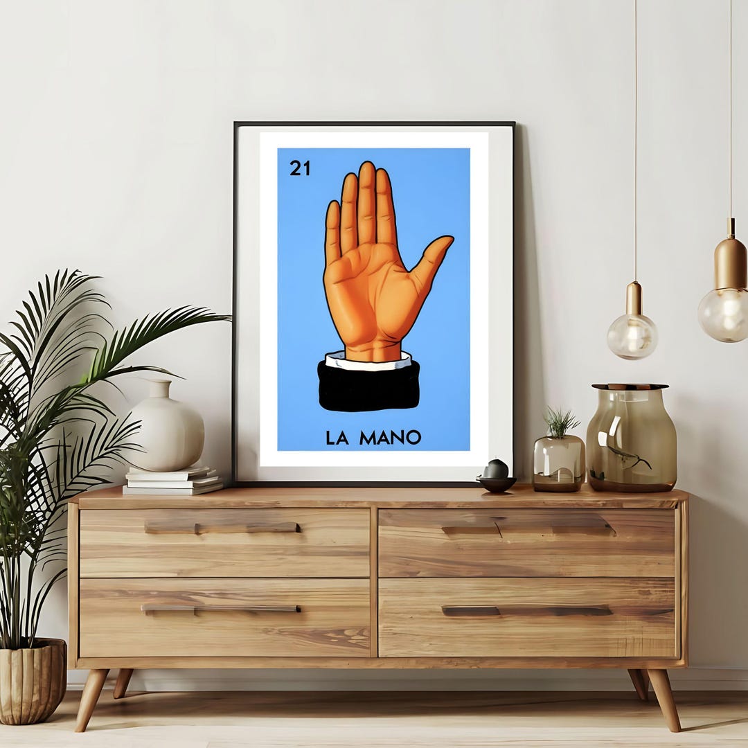 Mailed Printed Only | La Mano Loteria Cards | Loteria Hand Drawn Wall ...