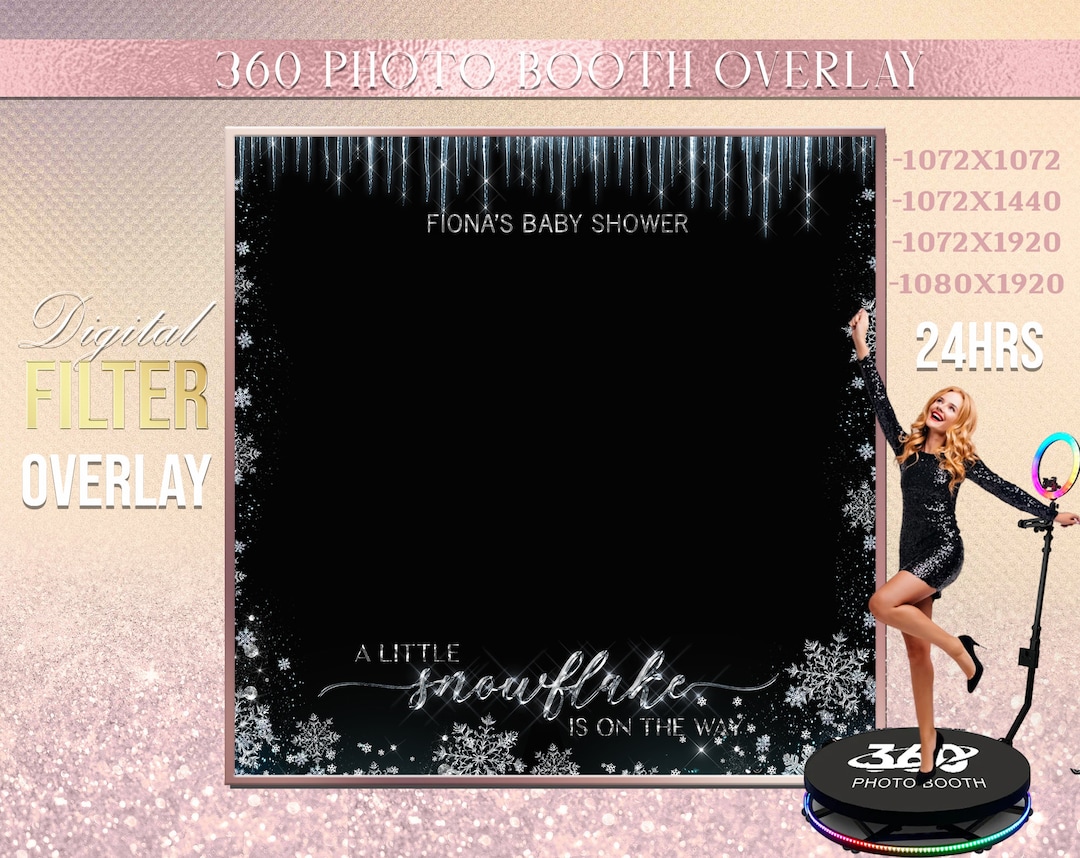 Winter Wonderland Baby Shower Photo Booth, Snowflake Photo Template ...