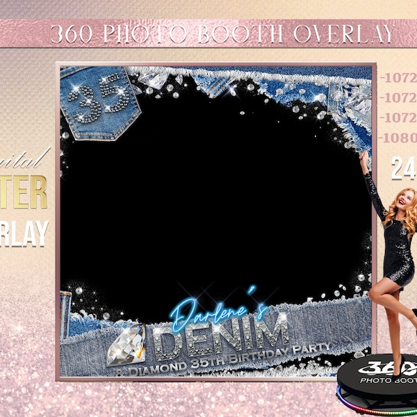 Denim and Diamonds Photo Template - Etsy