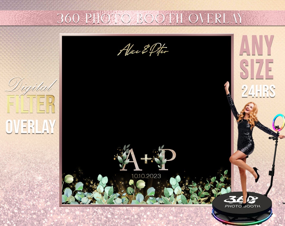 Greenery Wedding Photo Booth Photo Template, Engagement Overlay Photo ...