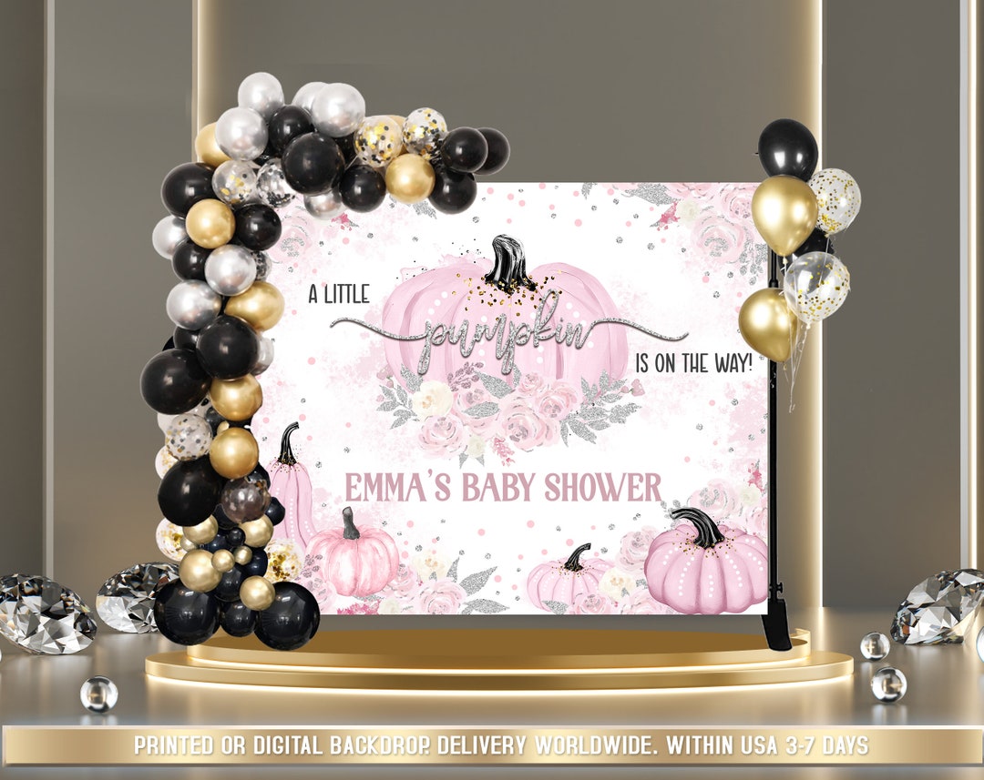 Autumn Baby Shower Backdrop Fall Baby Shower Backdrop Pumpkin Baby ...