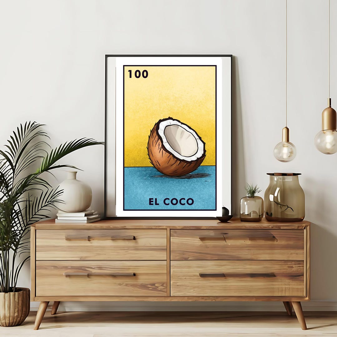 Mailed Printed Only | El Coco - Cocunut Loteria Cards | Loteria Hand ...