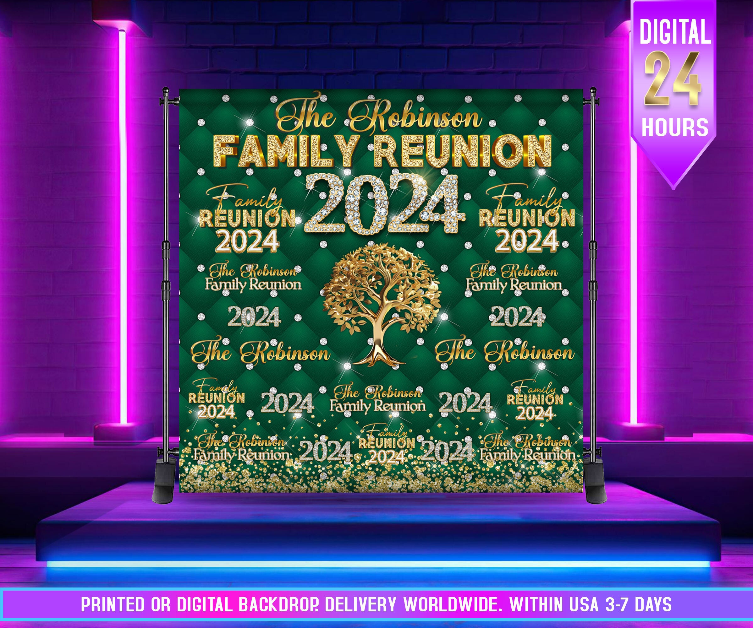 Family Reunion Backdrop, Backdrop Banner Family Reunion, Step & Repeat ...