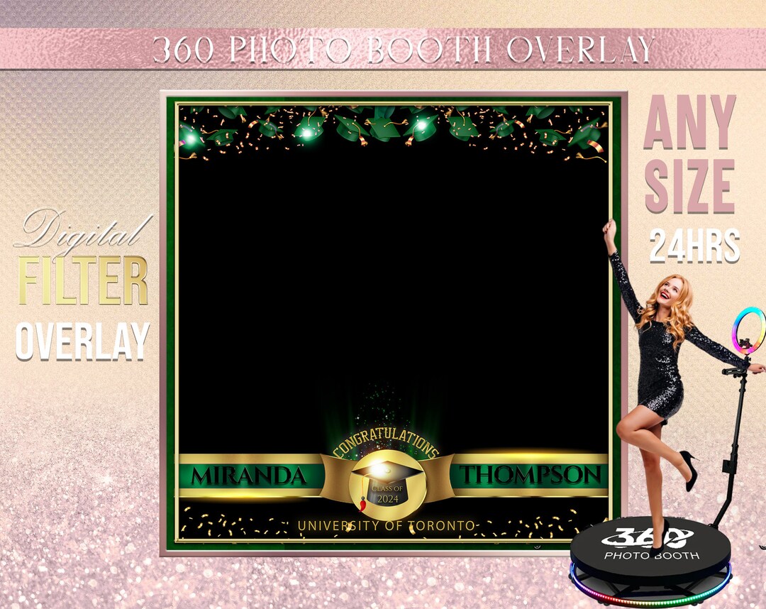Emerald Graduation Photo Booth Photo Template Birthday Party Class of ...