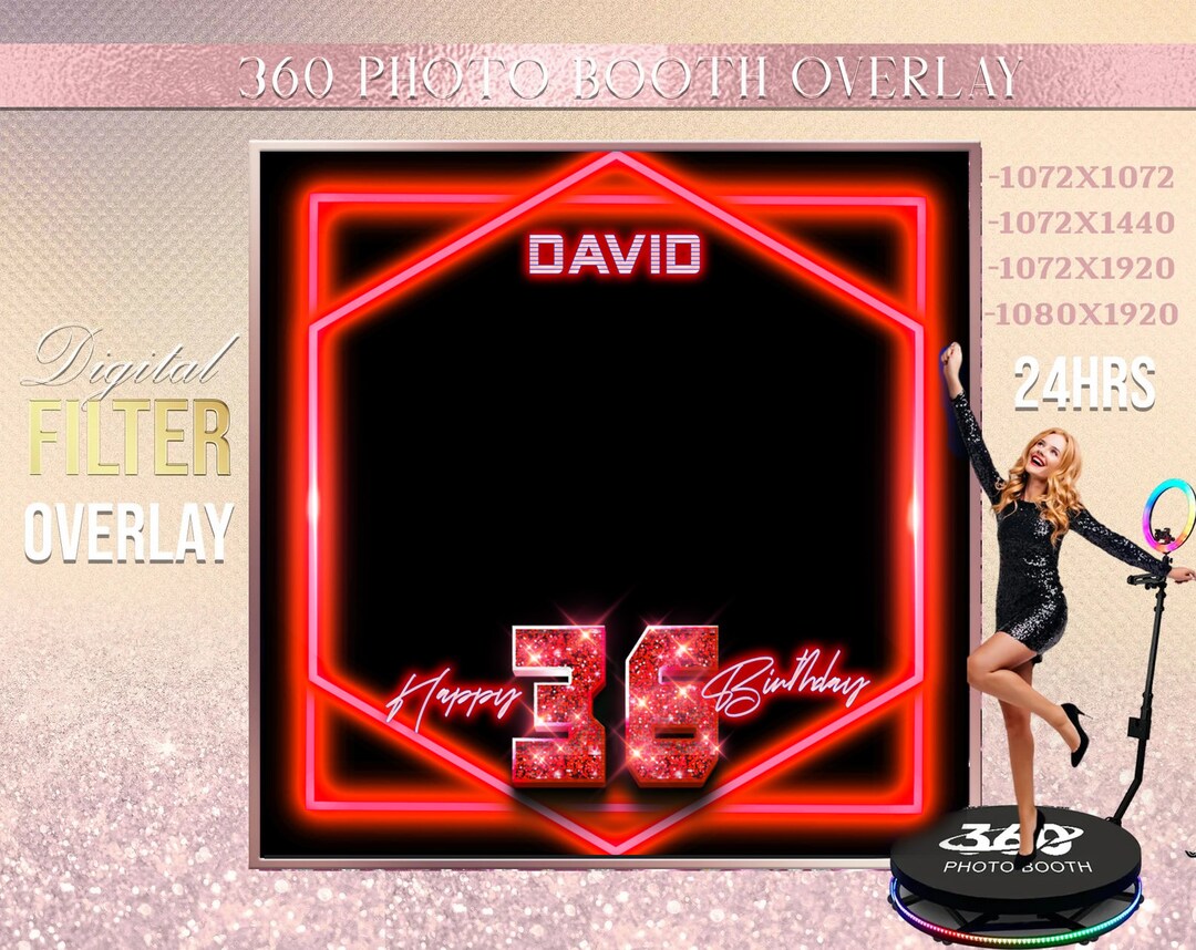 Red and Black Photo Booth, Red Photo Template Birthday Party, Man ...