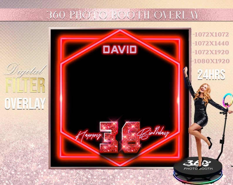 Red and Black Photo Booth, Red Photo Template Birthday Party, Man ...