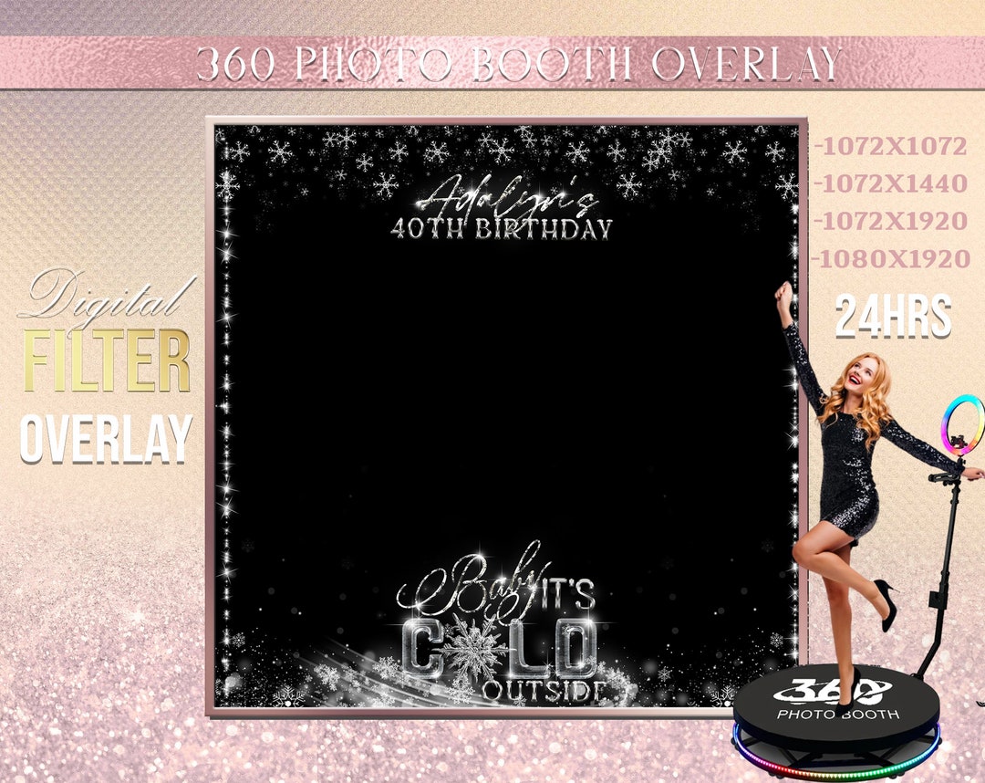 Winter Wonderland Baby Shower Photo Booth, Snowflake Photo Template ...