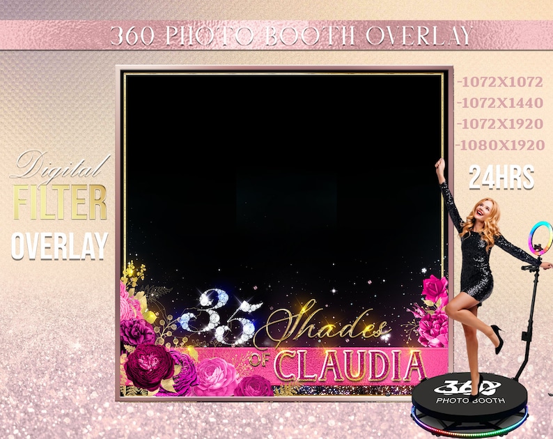 Shades of Pink Pink Photo Booth Hot Pink Photo Template - Etsy