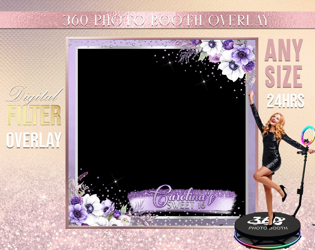 Light Purple Photo Booth, Purple Photo Template Birthday Party, Woman ...