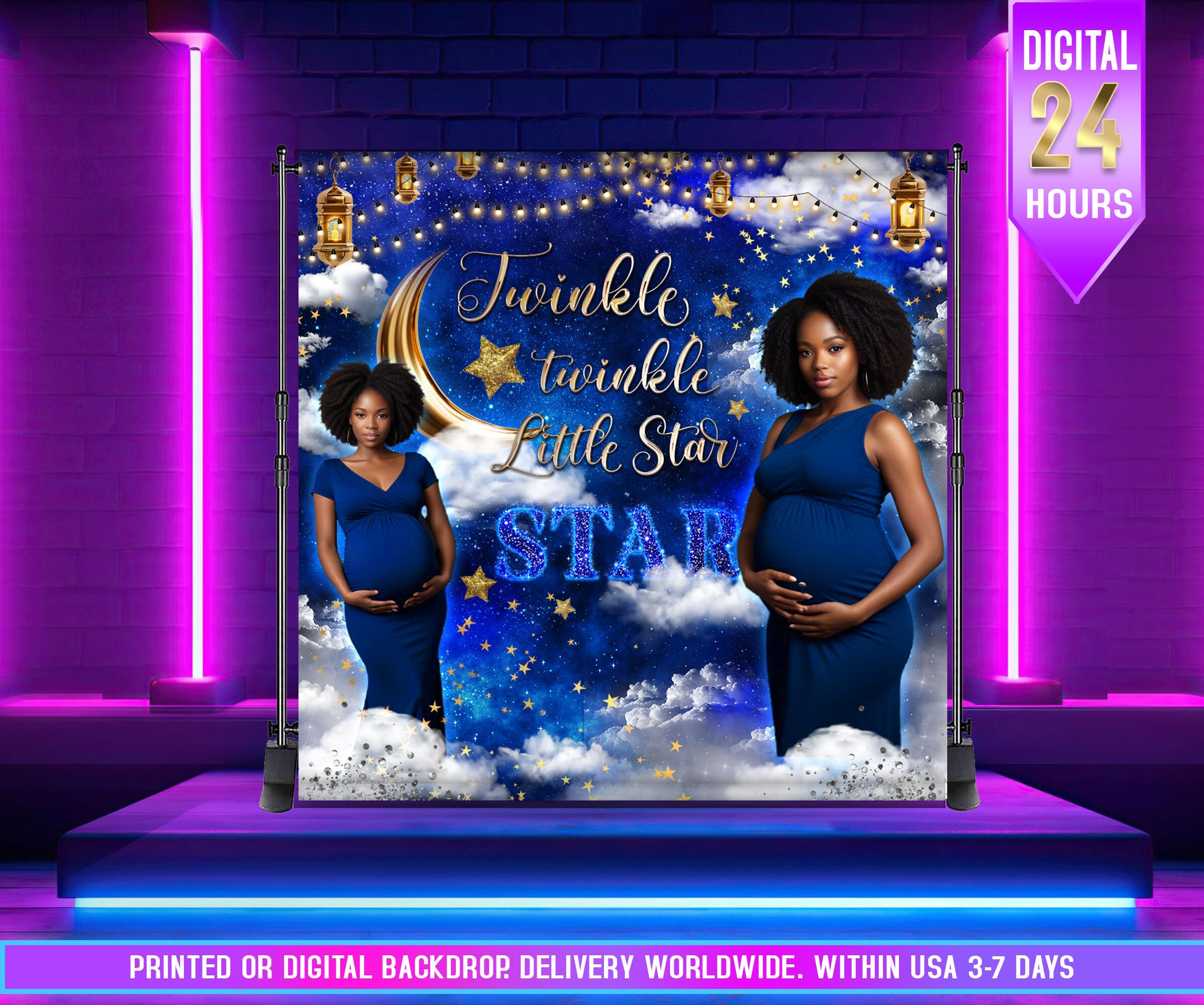 Twinkle Twinkle a Little Star Prom Backdrop Starry Night Baby Shower ...