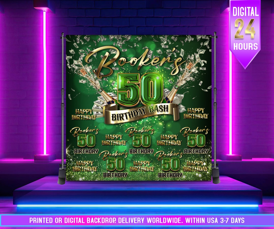 PRINTED or DIGITAL Green Money Birthday Backdrop | Whiskey Birthday ...