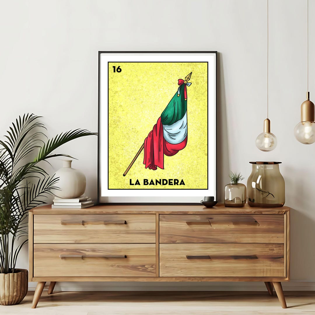 Mailed Printed Only | La Bandera Loteria Cards | Loteria Hand Drawn ...
