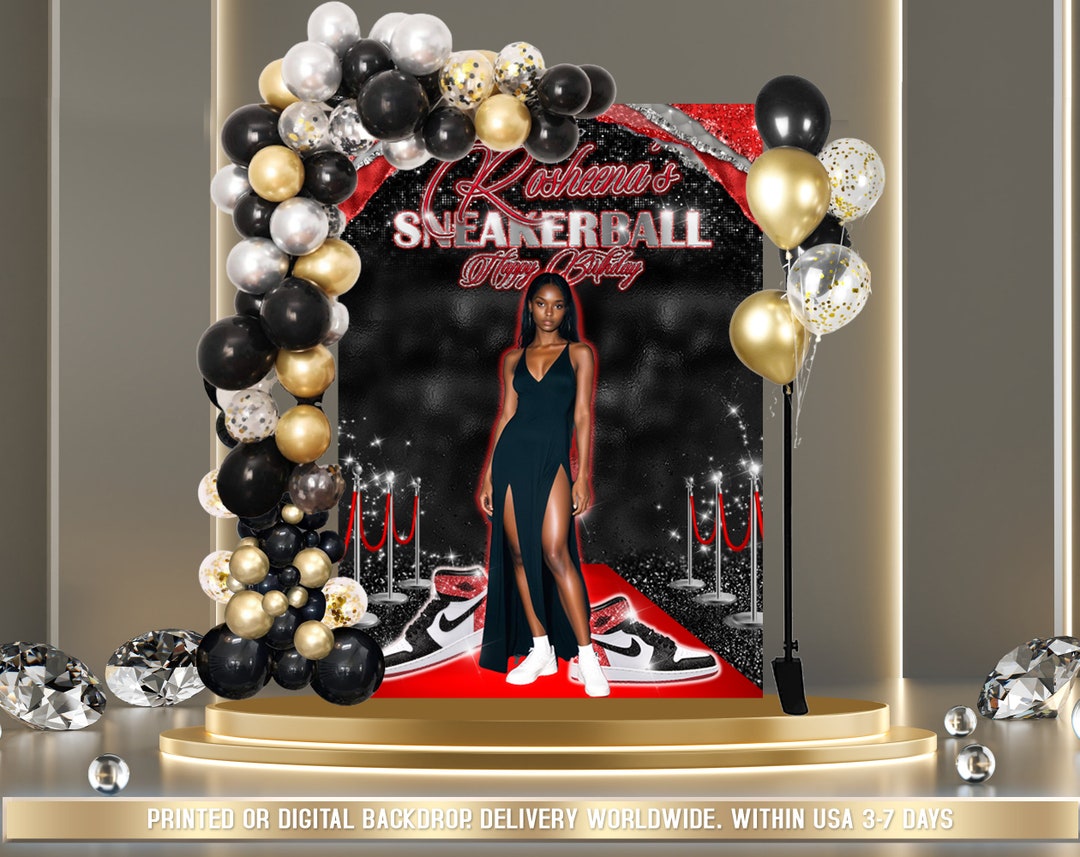 Red Sneaker Ball Backdrop,sneaker Gala Backdrop, Sneakers Backdrop ...