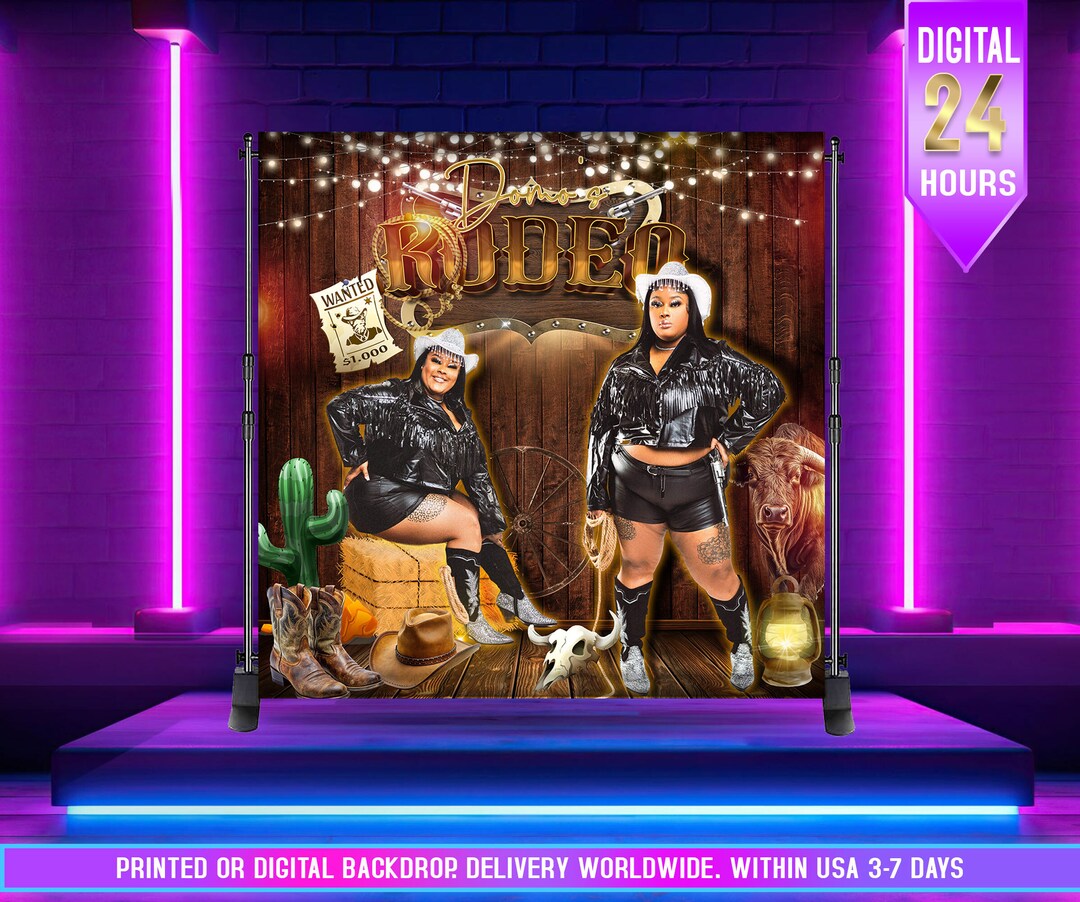 Rodeo Birthday Backdrop| Western Banner| Cowboy Backdrop | Cowgirl ...