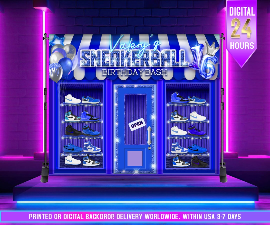 Blue Sneaker Ball Backdrop, Sneaker Gala Backdrop, Sneakers Backdrop ...