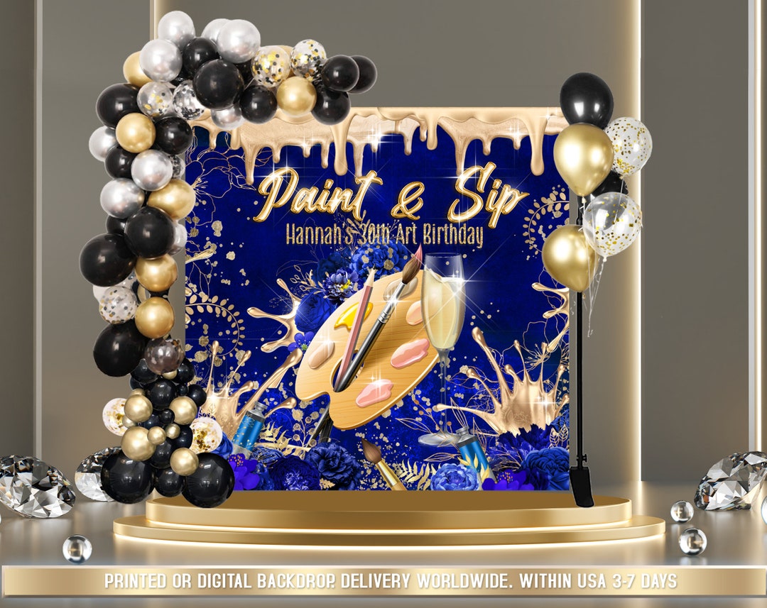 Paint and Sip Backdrop | Sip and Paint Backdrop | Paint Party Backdrop ...