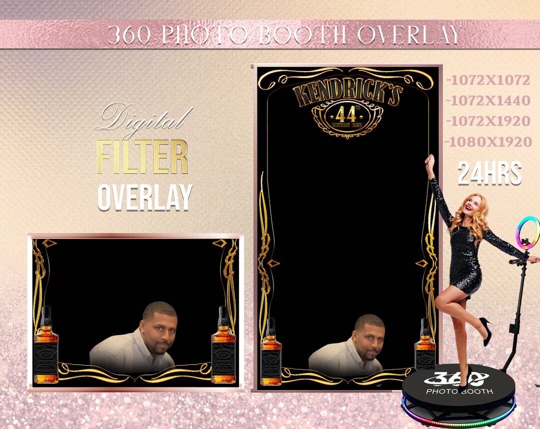 ANY Wording Gold Photo Booth, Blue Photo Template Birthday Party, Man ...