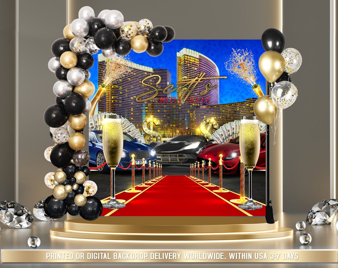 Casino Backdrop money Backdrop Dollar Bill Banner Cash Birthday ...