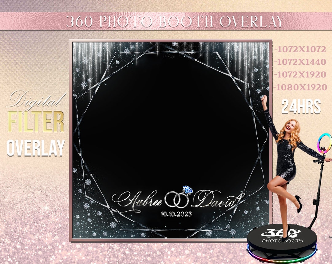 Winter Wonderland Wedding Photo Booth, Snowflake Photo Template ...