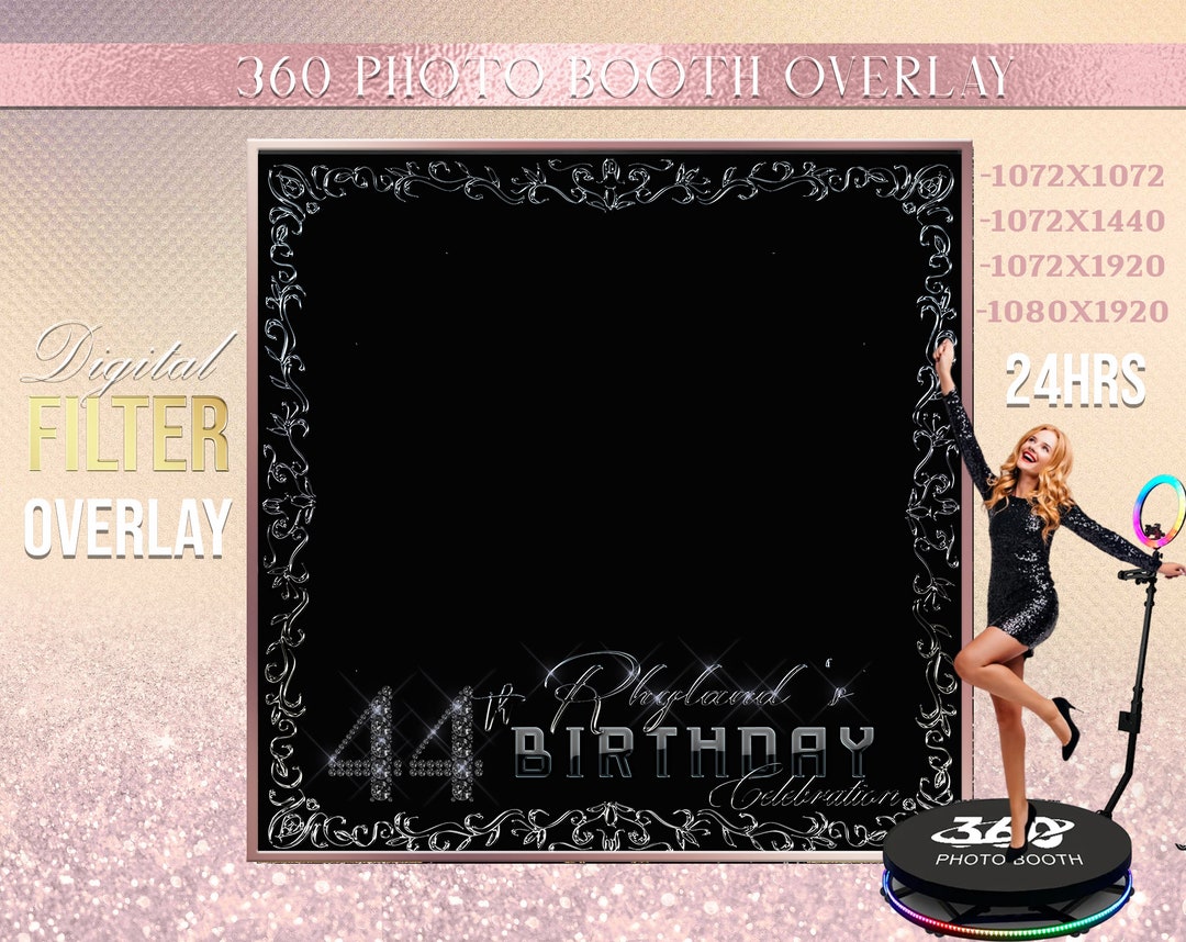 ANY Wording Elegant Black Photo Booth, Man Photo Template Birthday ...