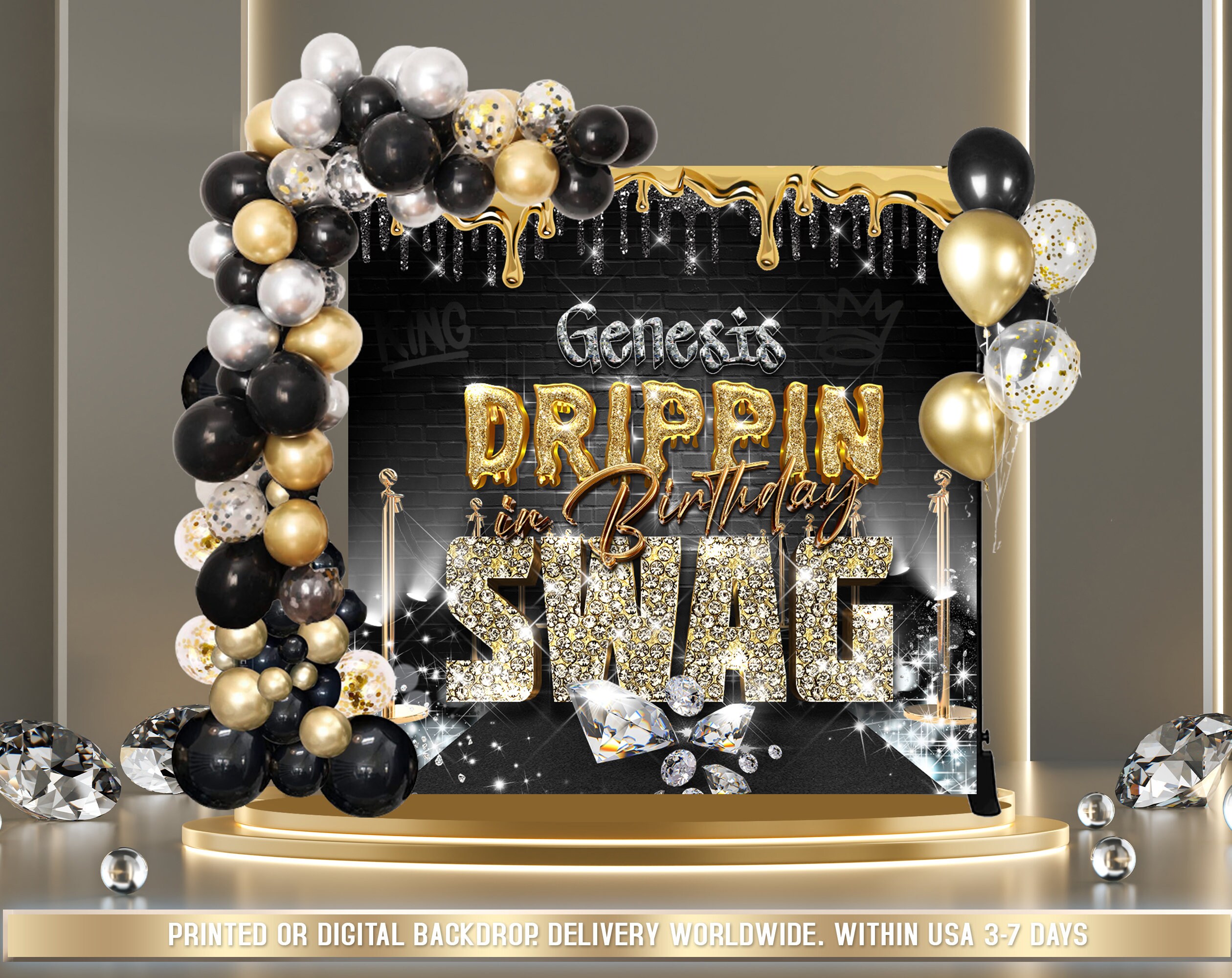 PRINTED or DIGITAL, Swag Backdrop, Drippin Swag 16 Backdrop Design ...