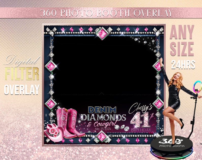 Rodeo Photo Booth Photo Template Birthday Party Women's Western ...