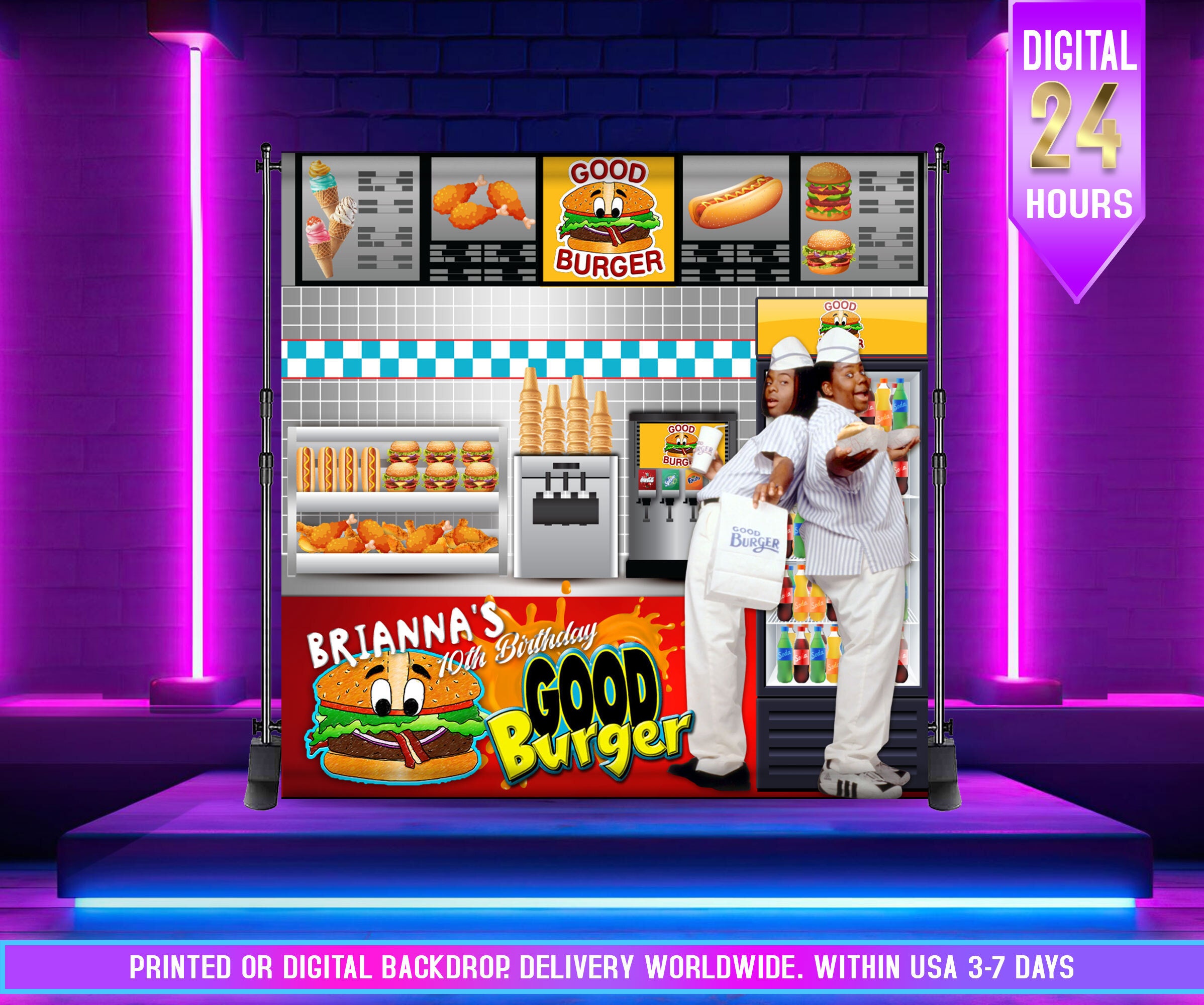 Good Burger Backdrop | Foodie Backdrop | Fast Food Backdrop | Burgers ...