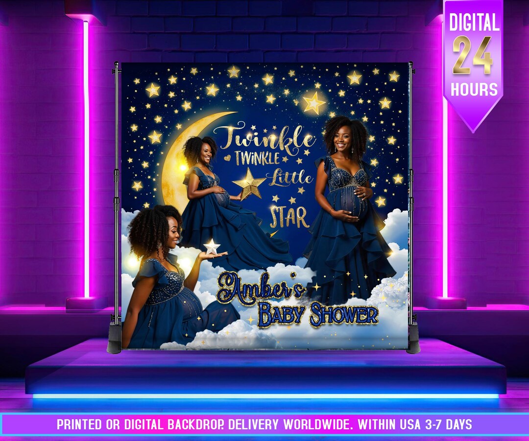 Twinkle Twinkle a Little Star Prom Backdrop | Starry Night Baby Shower ...