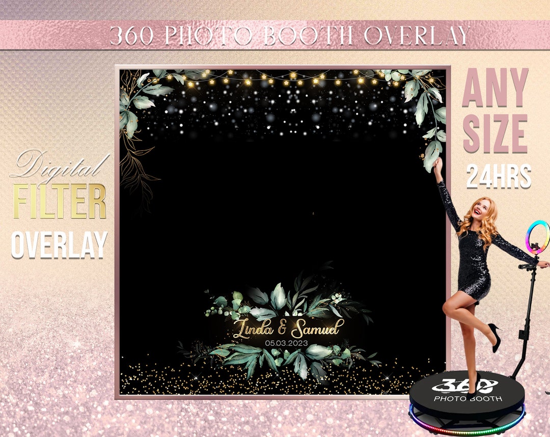 Greenery Wedding Photo Booth Photo Template, Engagement Overlay Photo ...