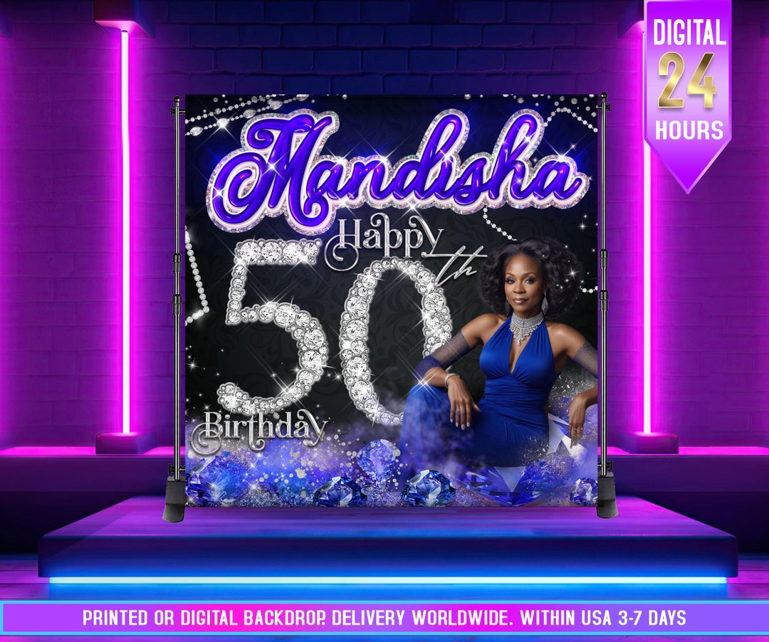 Royal Blue Birthday Backdrop | Blue Sparkle Background| Blue Backdrop ...